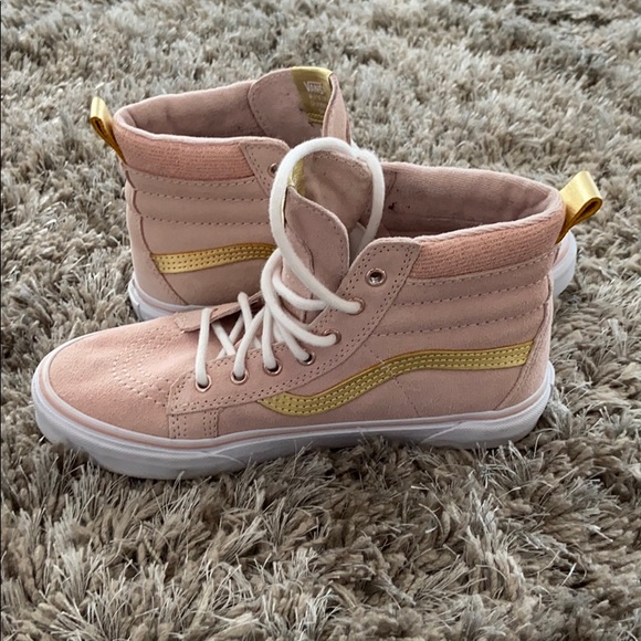 Vans | Shoes | Baby Pink Gold Vans | Poshmark
